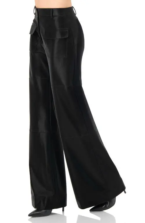 IVONNE High Shine Semi-flared Trousers