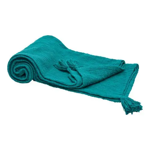 CAROL & FRANK 50" X 60" Devin Woven Tassled Throw - Blue