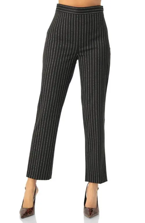 IVONNE Straight-leg Striped Trousers