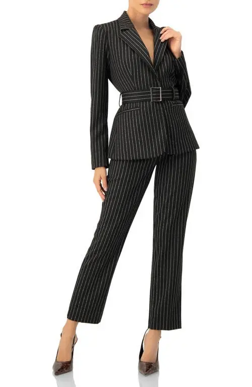 IVONNE Straight-leg Striped Trousers