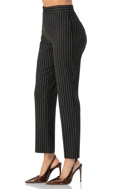 IVONNE Straight-leg Striped Trousers