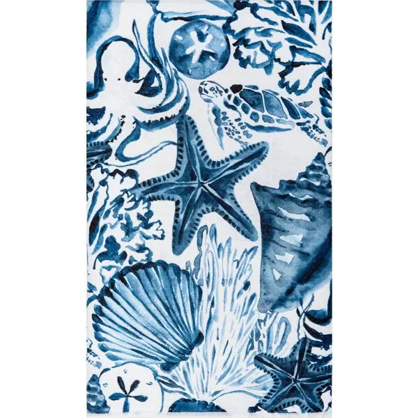 C&F HOME Coast Marine Abstract 100% Cotton Dishtowel - Blue