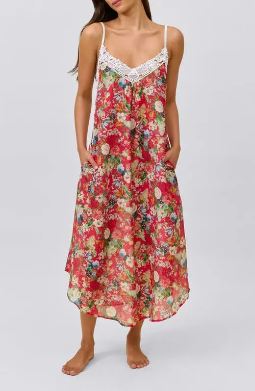 PAPINELLE Holly Lace Trim Cotton Voile Nightgown