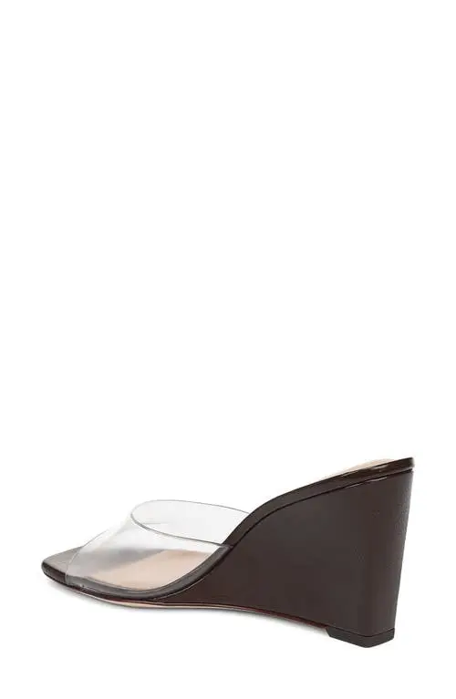 Veronica Beard Asha Wedge Sandal - Clear/mocha