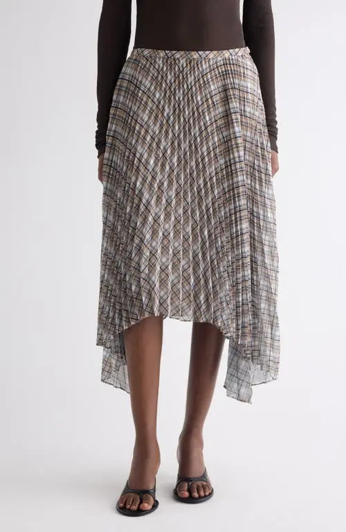 Acne Studios Plaid Pleated Bias Cut Skirt