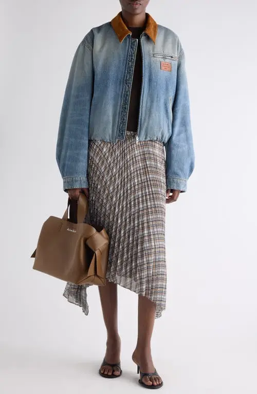 Acne Studios Plaid Pleated Bias Cut Skirt