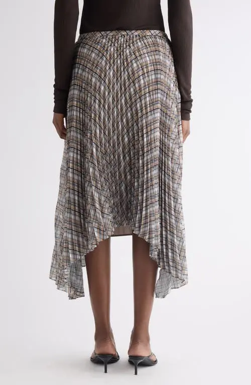 Acne Studios Plaid Pleated Bias Cut Skirt