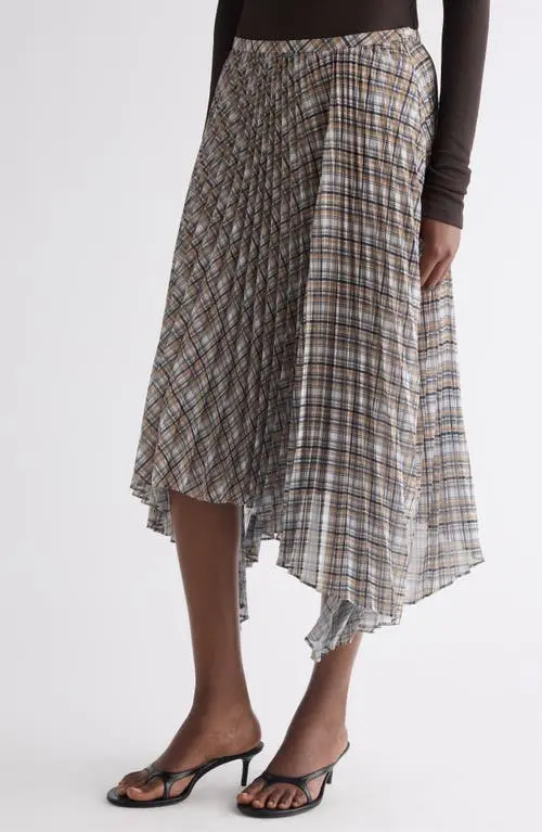 Acne Studios Plaid Pleated Bias Cut Skirt