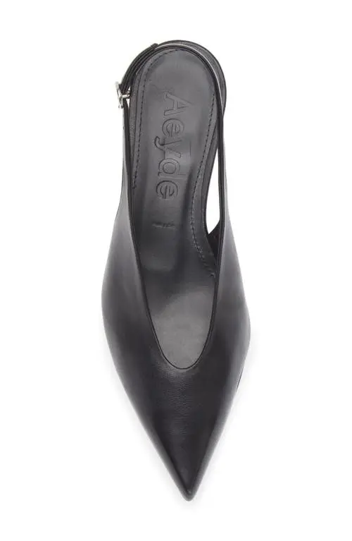 AeydĒ Camila Slingback Kitten Heel Pumps - Black
