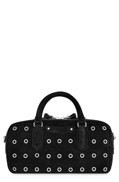 Rebecca Minkoff Industry Grommet Leather Bowler Bag - Black