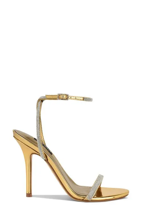 Nine West Stodia Embellished Ankle Strap Sandals - Bronze