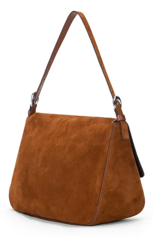 Staud Medium Harlow Suede Shoulder Bag - Tabac