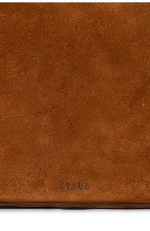 Staud Medium Harlow Suede Shoulder Bag - Tabac