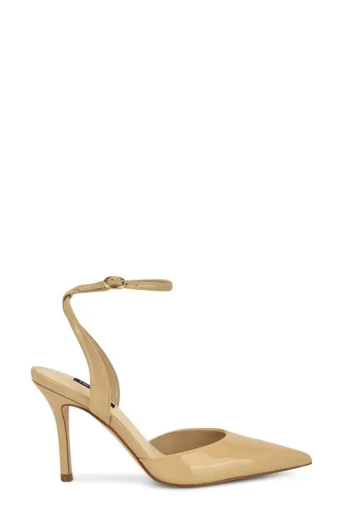 Nine West Grana Ankle Strap Pointed Toe Pump - Light Natural