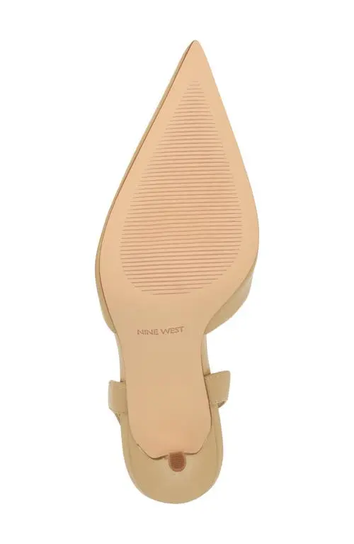 Nine West Grana Ankle Strap Pointed Toe Pump - Light Natural