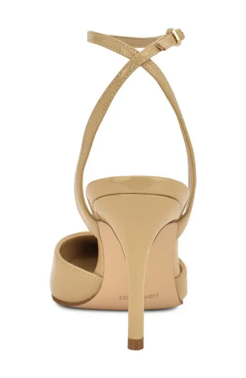 Nine West Grana Ankle Strap Pointed Toe Pump - Light Natural