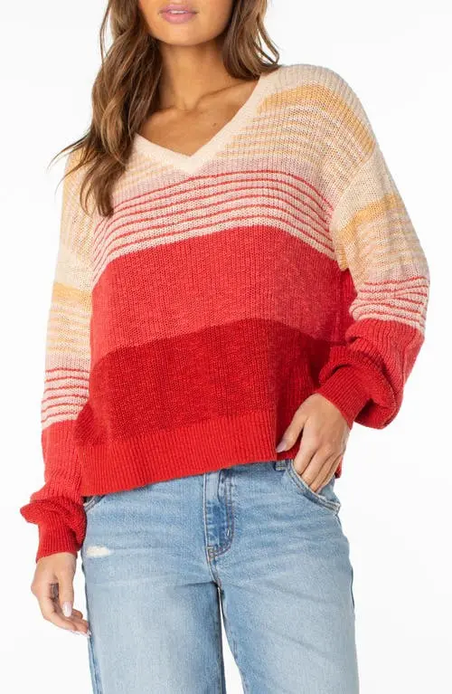 Roxy Striped Relaxed-fit Cotton Sweater