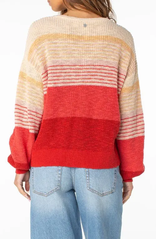 Roxy Striped Relaxed-fit Cotton Sweater