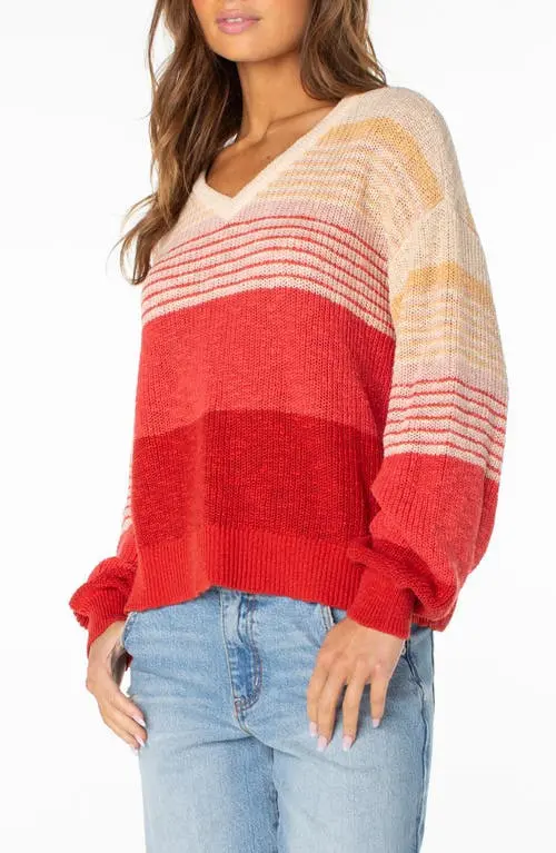 Roxy Striped Relaxed-fit Cotton Sweater