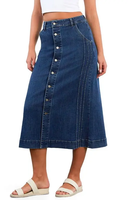 WASH LAB DENIM For Keeps Denim Maxi Skirt - Imperial Blue