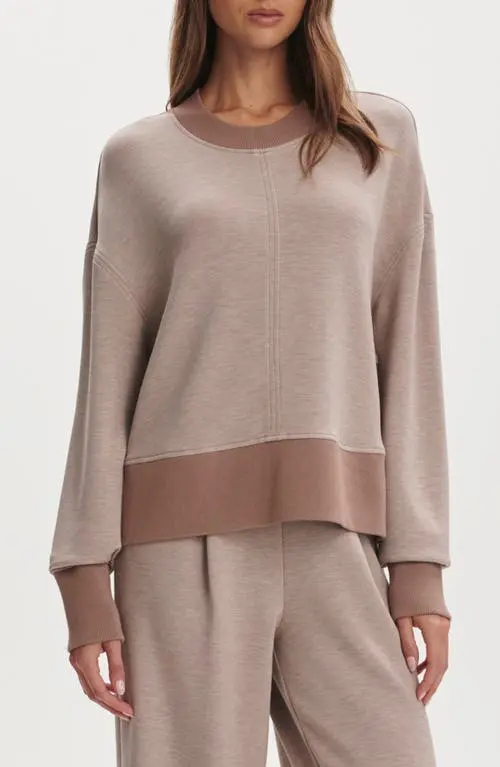 Varley Philippe Crop Sweatshirt - Taupe Marl/ginger Snap