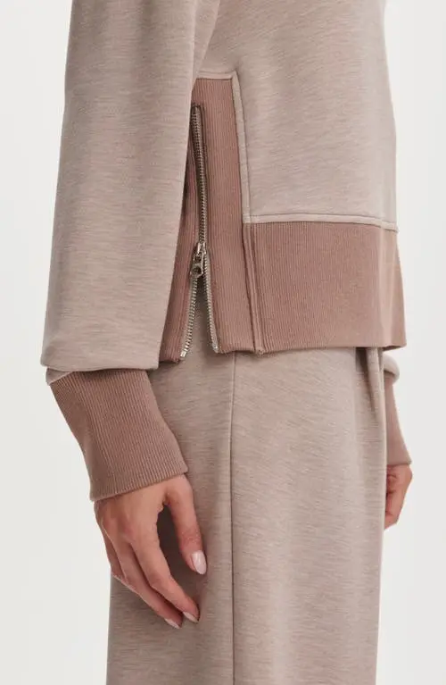 Varley Philippe Crop Sweatshirt - Taupe Marl/ginger Snap