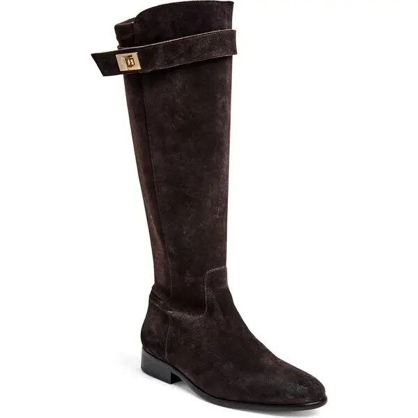Bruno Magli Pamelina Knee High Boot - Dark Brown Suede