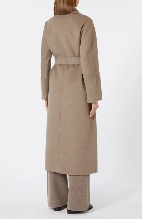 Max Mara Elisa Belted Wool Double Face Coat - Medium Grey
