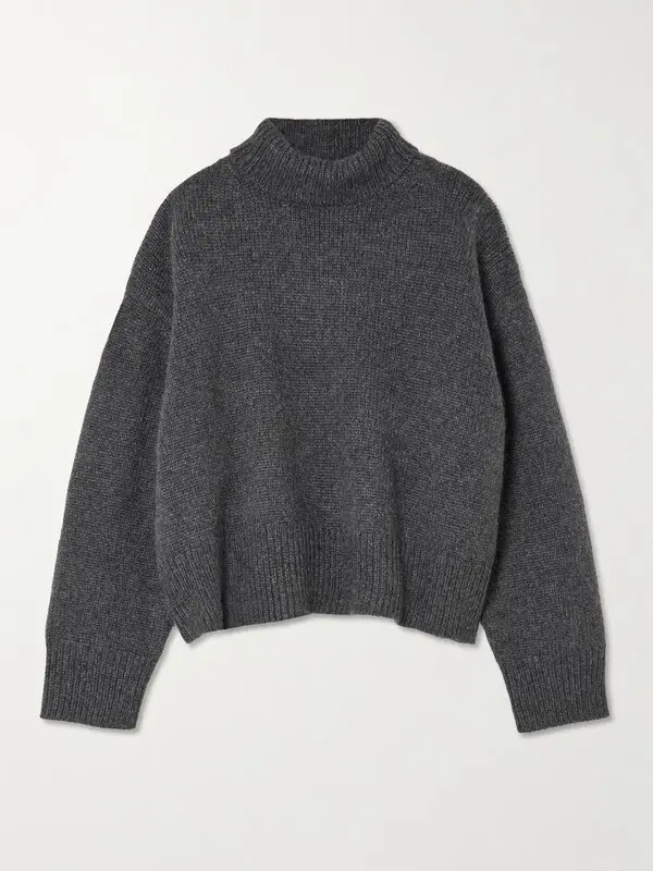 NILI LOTAN Tabitha Cashmere Turtleneck Sweater - Gray
