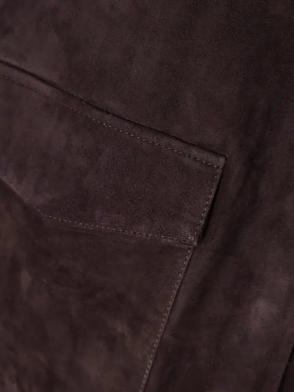 ST. AGNI Utility Cocoon Suede Jacket - Brown