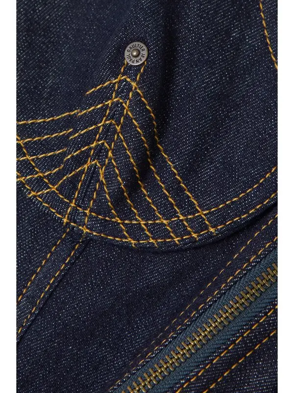 JEAN PAUL GAULTIER Lace-up Topstitched Denim Bustier Top