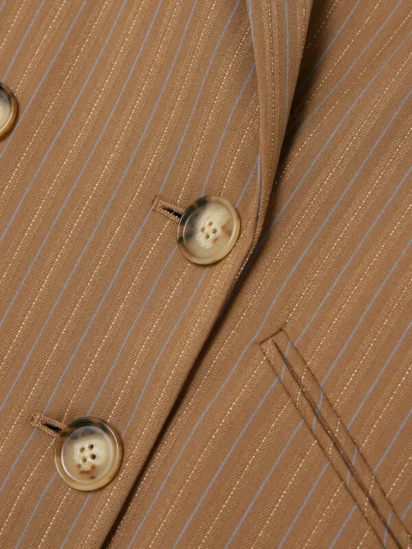 Veronica Beard Rupert Dickey Pinstriped Woven Blazer - Neutrals
