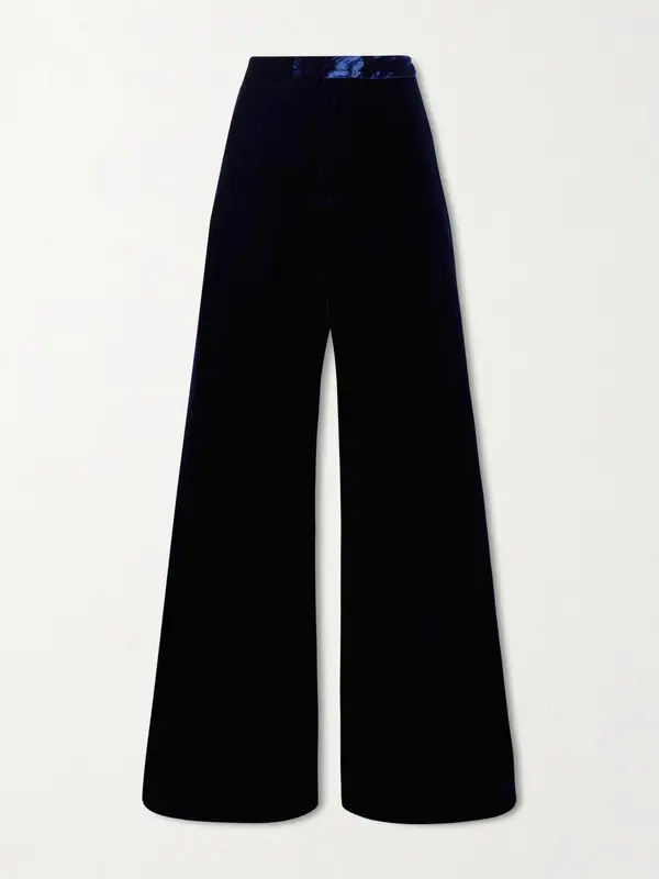 Etro Velvet Wide-leg Trousers - Blue