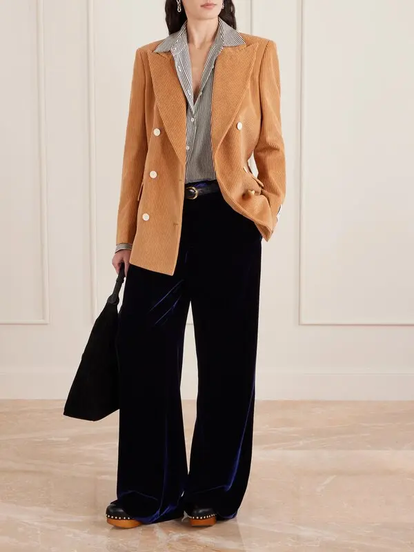 Etro Velvet Wide-leg Trousers - Blue