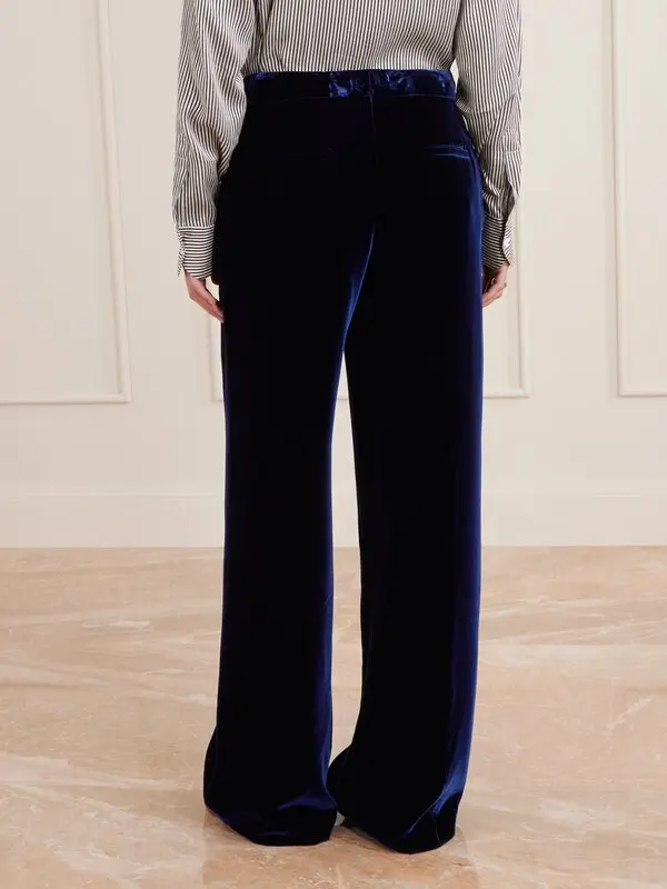 Etro Velvet Wide-leg Trousers - Blue