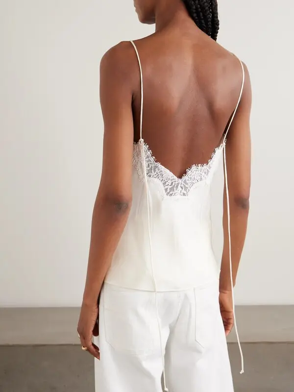 RÓHE Lace-trimmed Silk Camisole - Neutrals