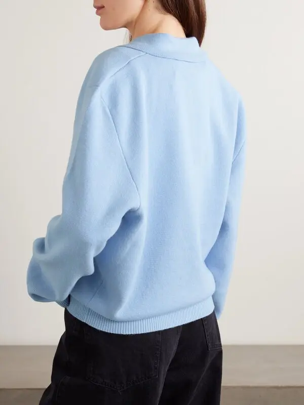RÓHE Wool And Cashmere-blend Polo Shirt - Blue