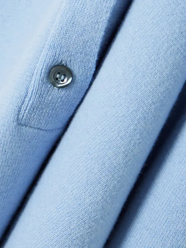 RÓHE Wool And Cashmere-blend Polo Shirt - Blue