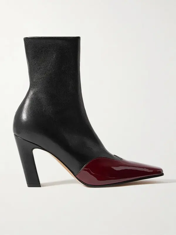 Khaite Nevada Two-tone Leather Ankle Boots - Black