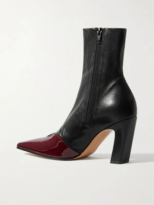 Khaite Nevada Two-tone Leather Ankle Boots - Black