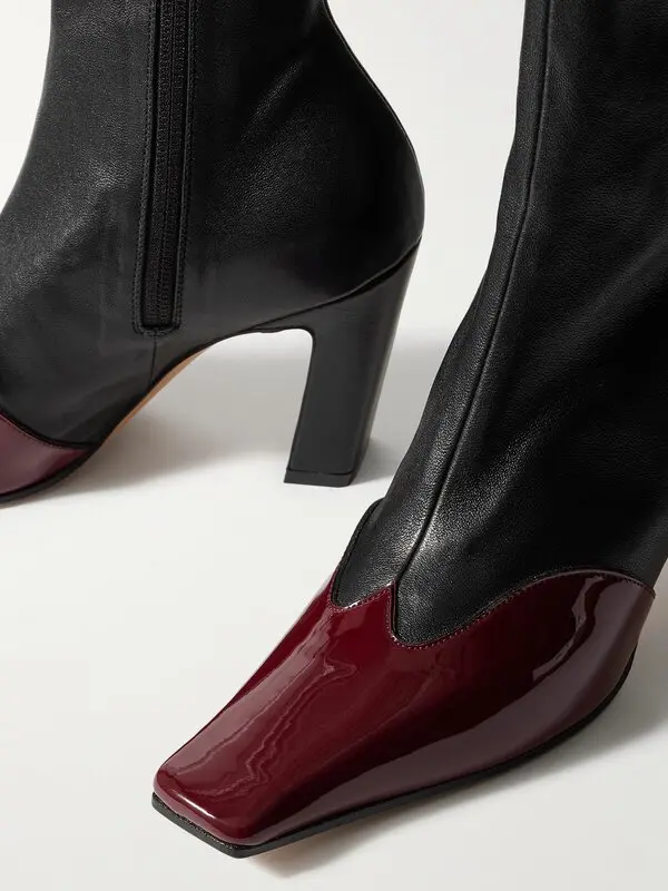 Khaite Nevada Two-tone Leather Ankle Boots - Black