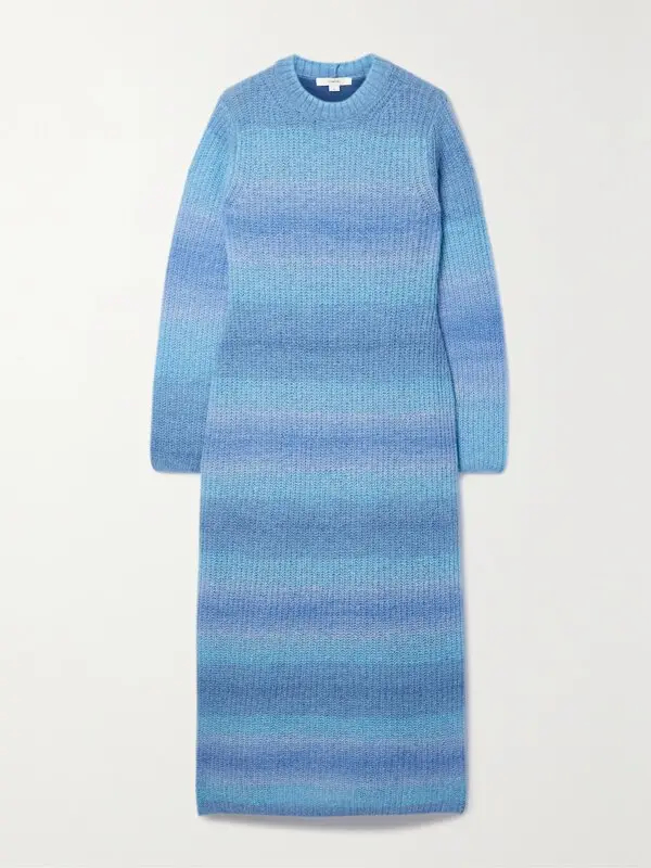 Vince Space-dyed Open-knit Midi Dress