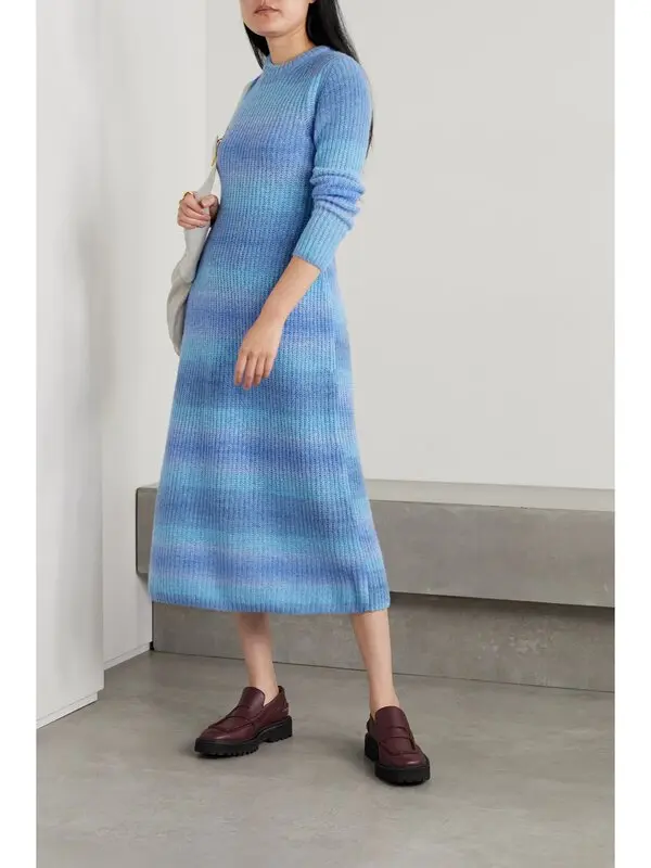 Vince Space-dyed Open-knit Midi Dress