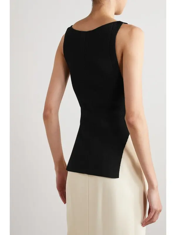 Khaite Evelyn Ribbed-knit Tank - Black