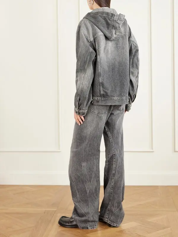 Acne Studios Hooded Denim Jacket - Black