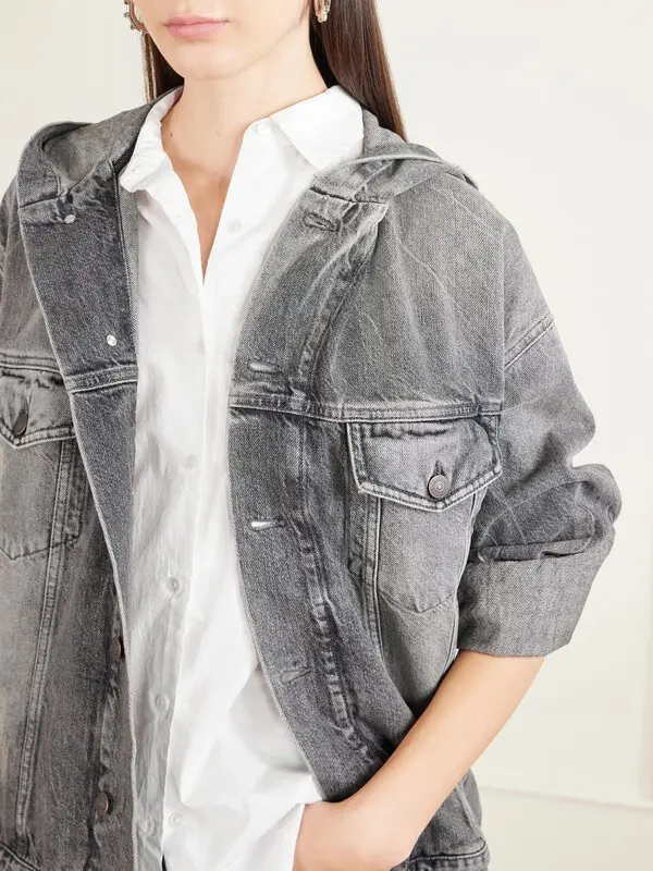 Acne Studios Hooded Denim Jacket - Black
