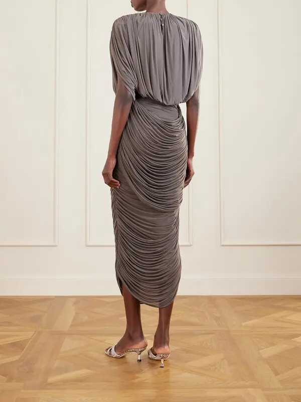 Magda Butrym Ruched Jersey Midi Skirt