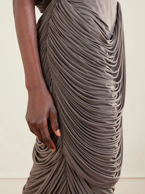 Magda Butrym Ruched Jersey Midi Skirt