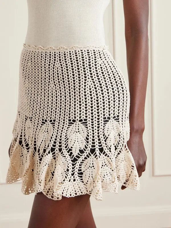 Magda Butrym Crocheted Cotton Mini Skirt