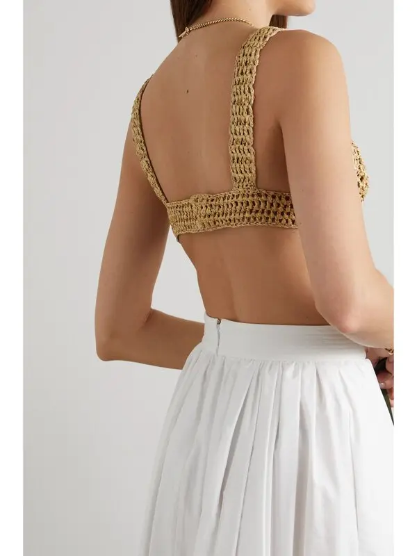 Brunello Cucinelli Crocheted Raffia Bralette
